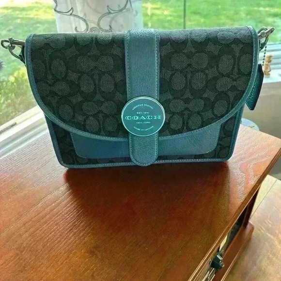 Coach | Bags | Coach C837 Signature Jacquard Lonnie Crossbody Black ...